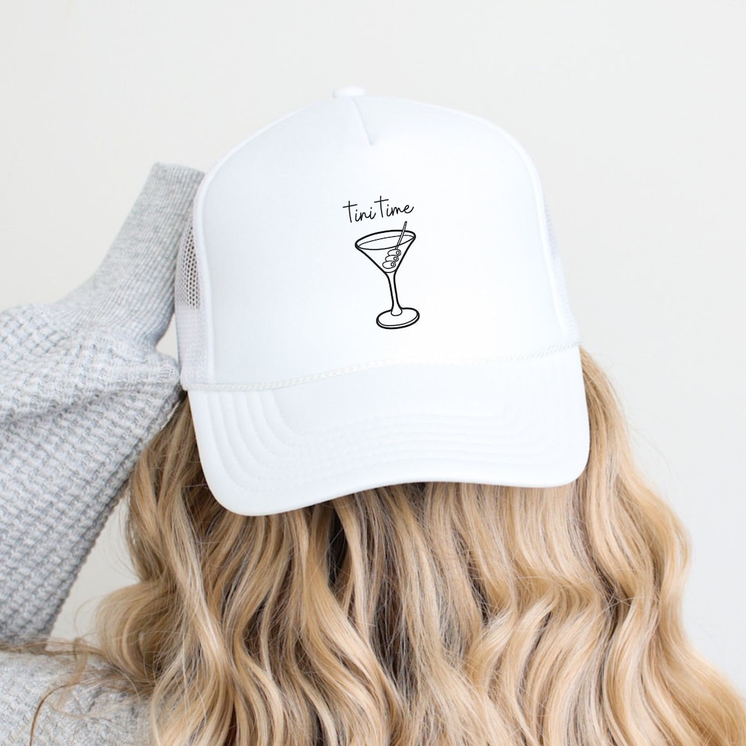 Tini Time Martini Trucker Hat | Perfect Bachelorette Hat, Martini Lover ...