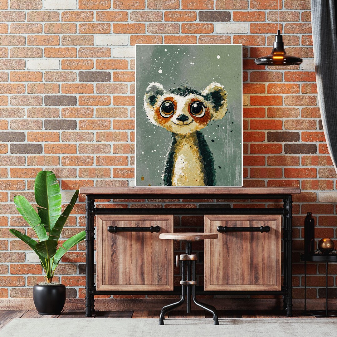Curious Lemur Art Print: Kids Nursery, Madagascar Animal Wall Decor - Etsy