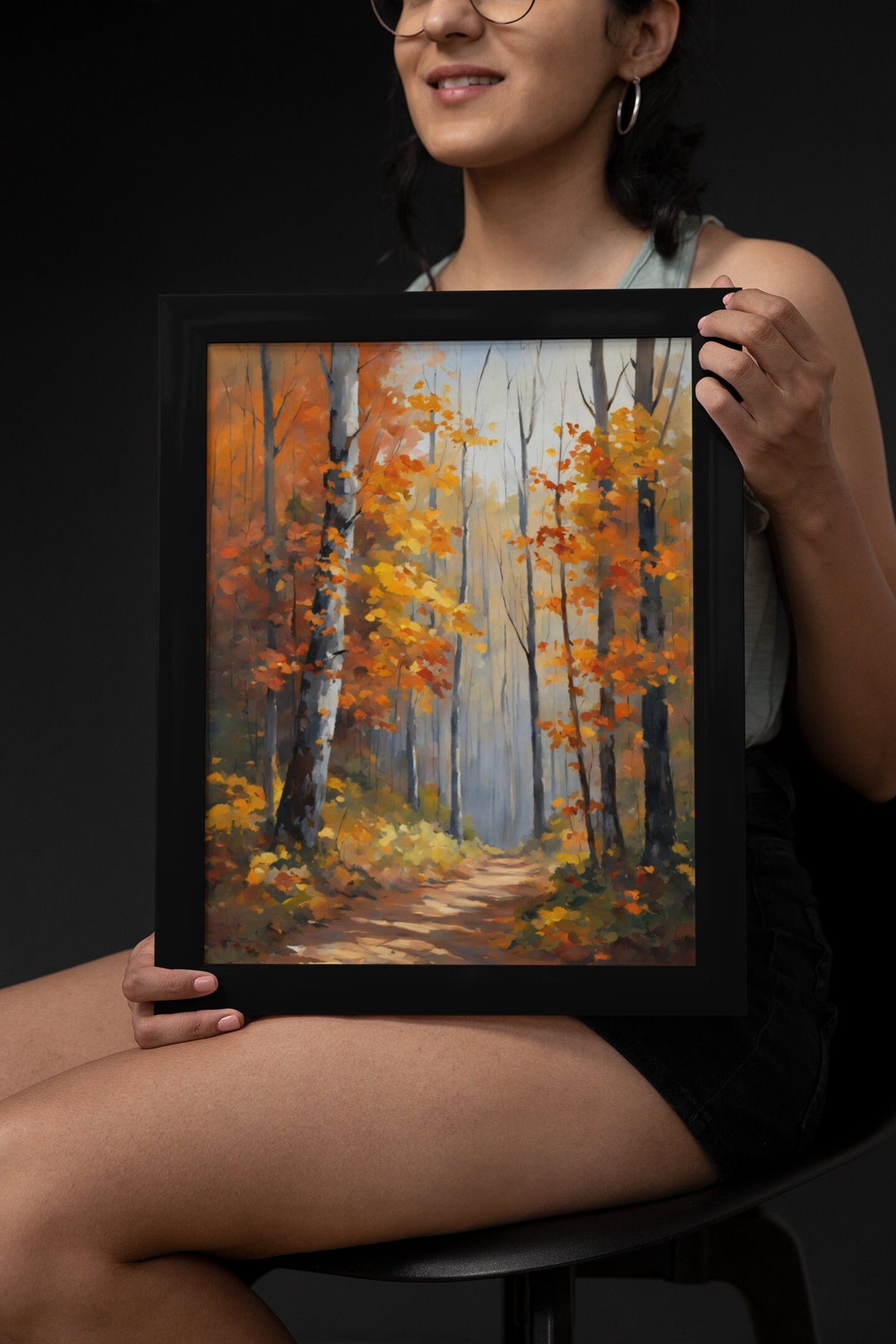 Autumn Forest Path Art Print: Landscape Wall Decor - Etsy