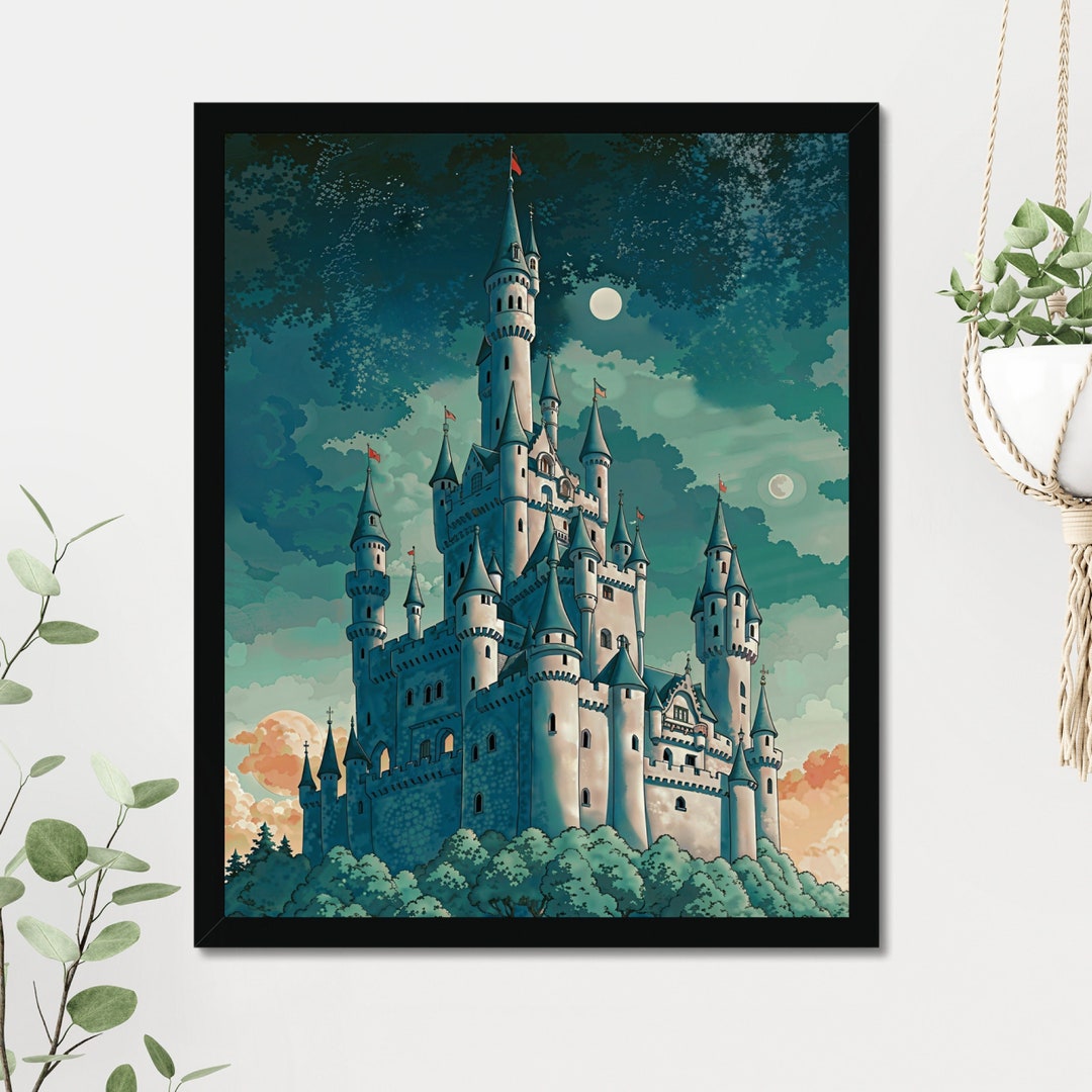 Magical Fantasy Castle, Beautiful Princess Nature Art, Dark Wall Art ...