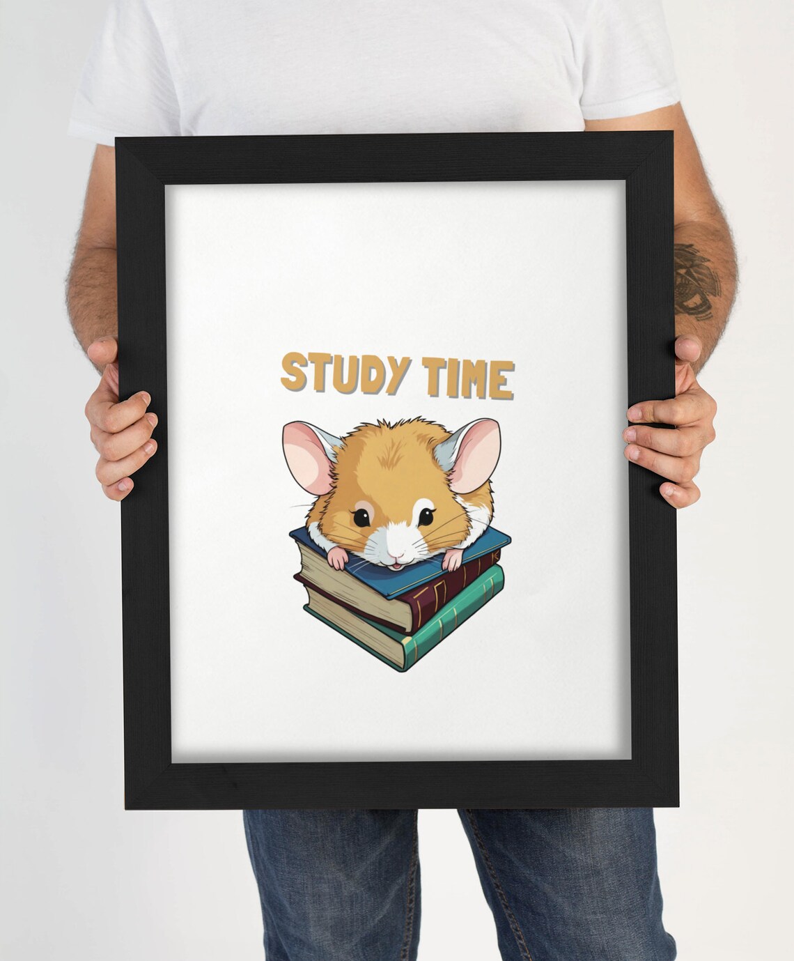 Study Time Illustration Print, Funny and Silly Art Posters, Cute ...