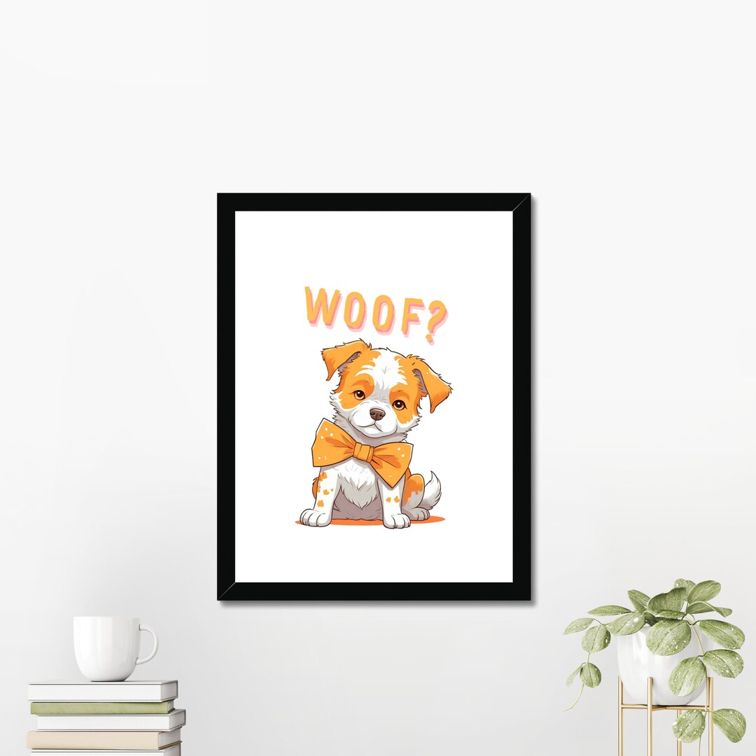 Woof Puppy Art Print: Funny Kids Nursery Decor - Etsy