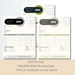 Printable Invoice Template Invoice Custom Order Forms Photography ...