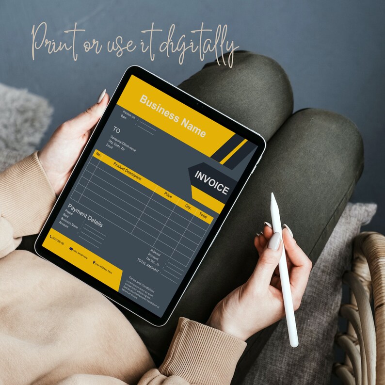 Plantilla de factura profesional, factura comercial imprimible ...