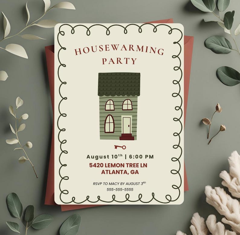 Editable Housewarming Invitation Template | New Home Party Invite ...