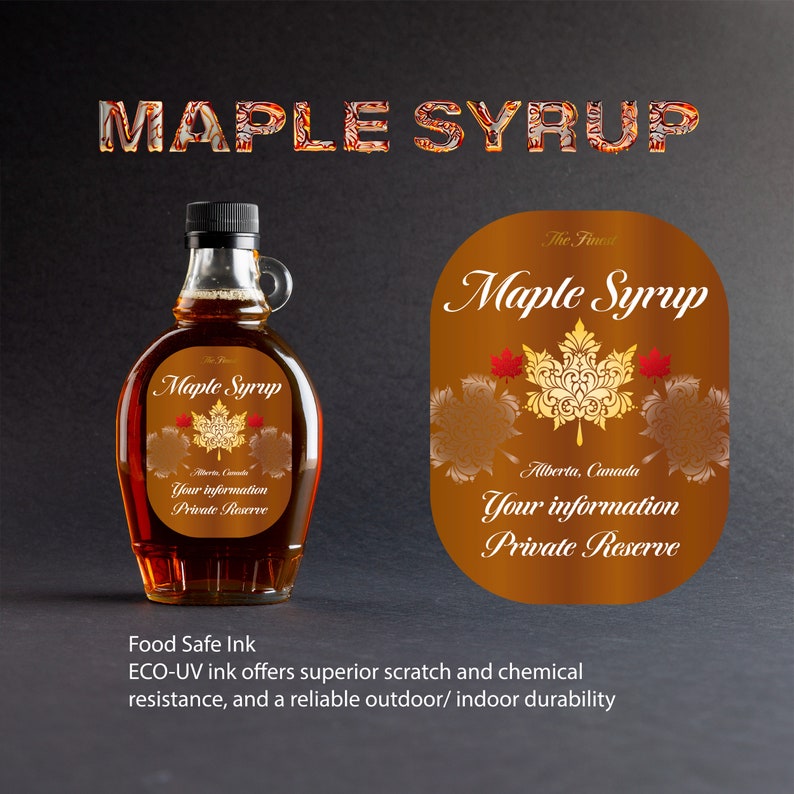 Rustic Maple Syrup Sticker | Labels | Customisable - Etsy