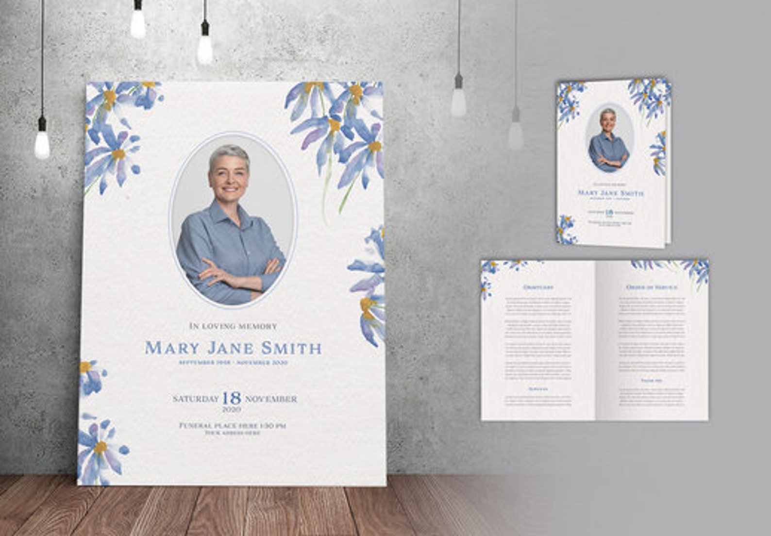 3-in-one Funeral Tribute Package: Order of Service (8pp), Giant Picture ...
