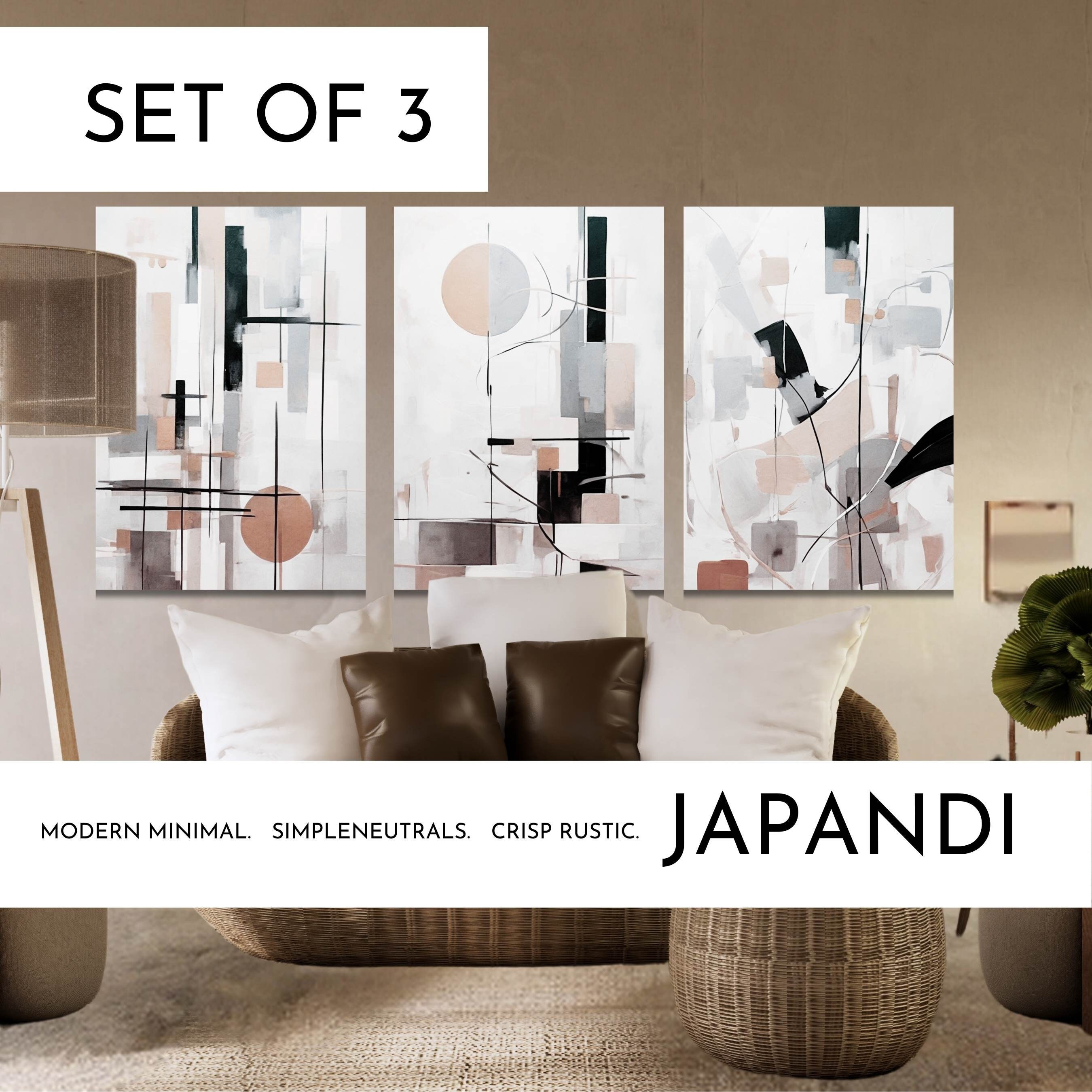 Set of 3 Abstract Japandi Wall Art Prints Modern Minimalist - Etsy