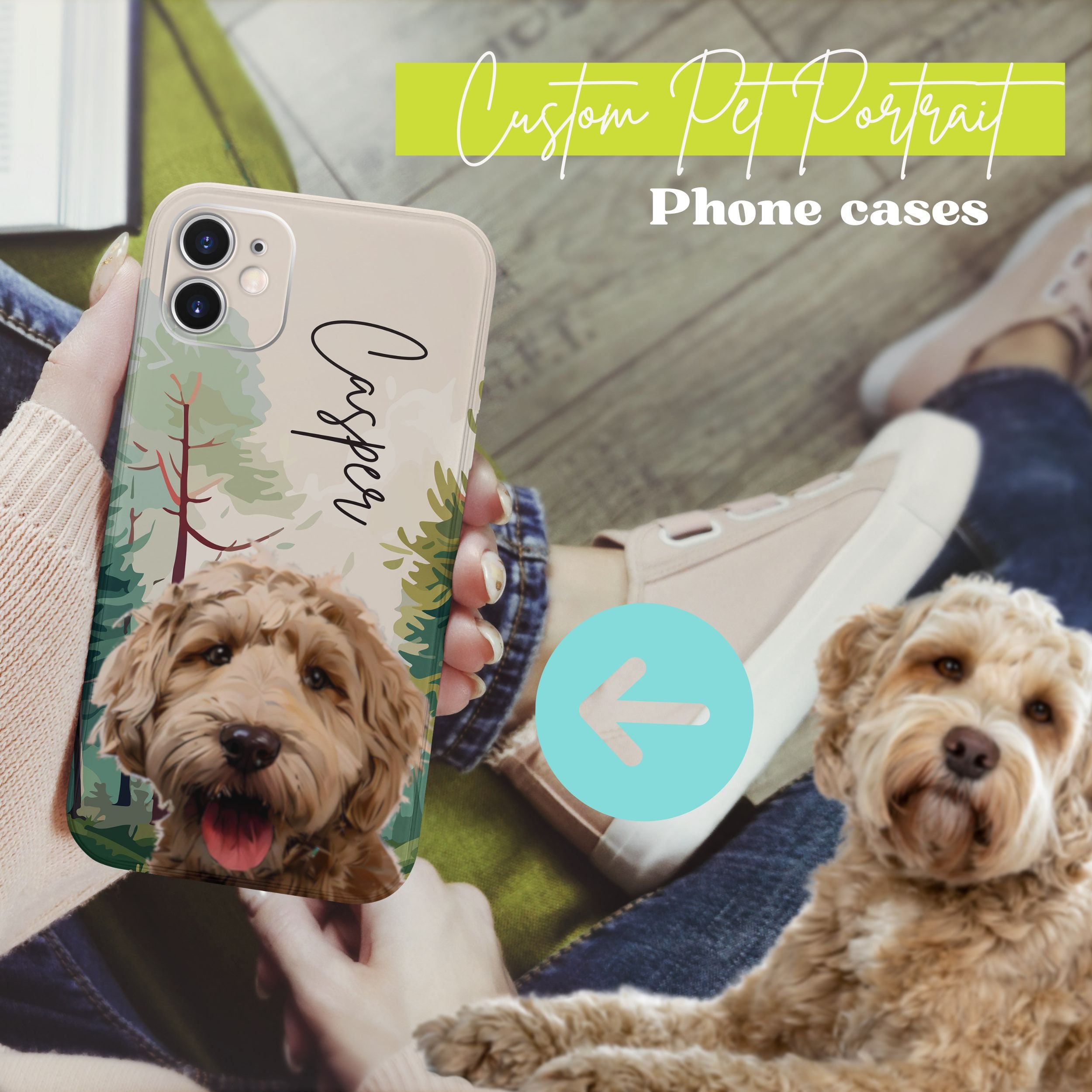 Custom Dog Portrait Phone Case Gift for Dog Lovers Custom Dog Phonecase ...