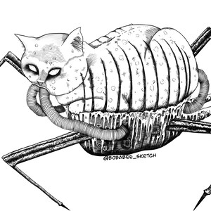Junji Ito Cat - Gyo(fish) Waterproof Matte Sticker - Etsy