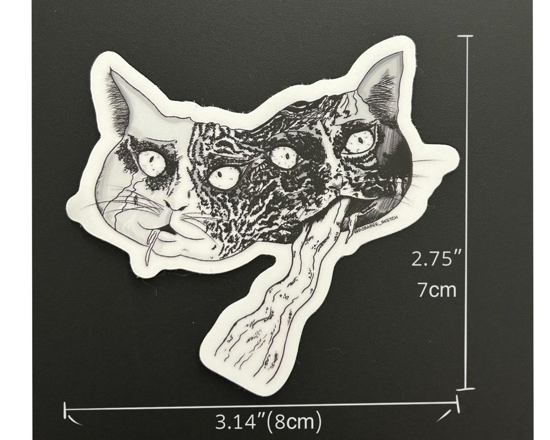 Junji Ito Cat- Tomie Waterproof Matte Sticker - Etsy