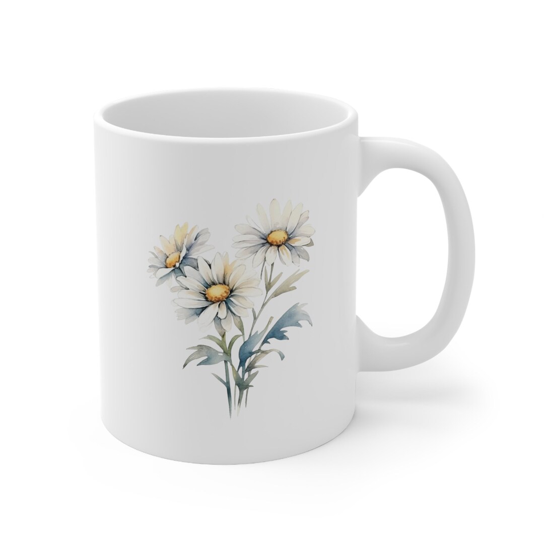Blue Daisy Simple Watercolor Design Ceramic Mug 11oz - Etsy