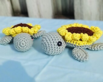 Sunflower Turtle Amigurumi Crocheted Turtle Sunflower Turtle Handmade Crocheted Turtle - Etsy