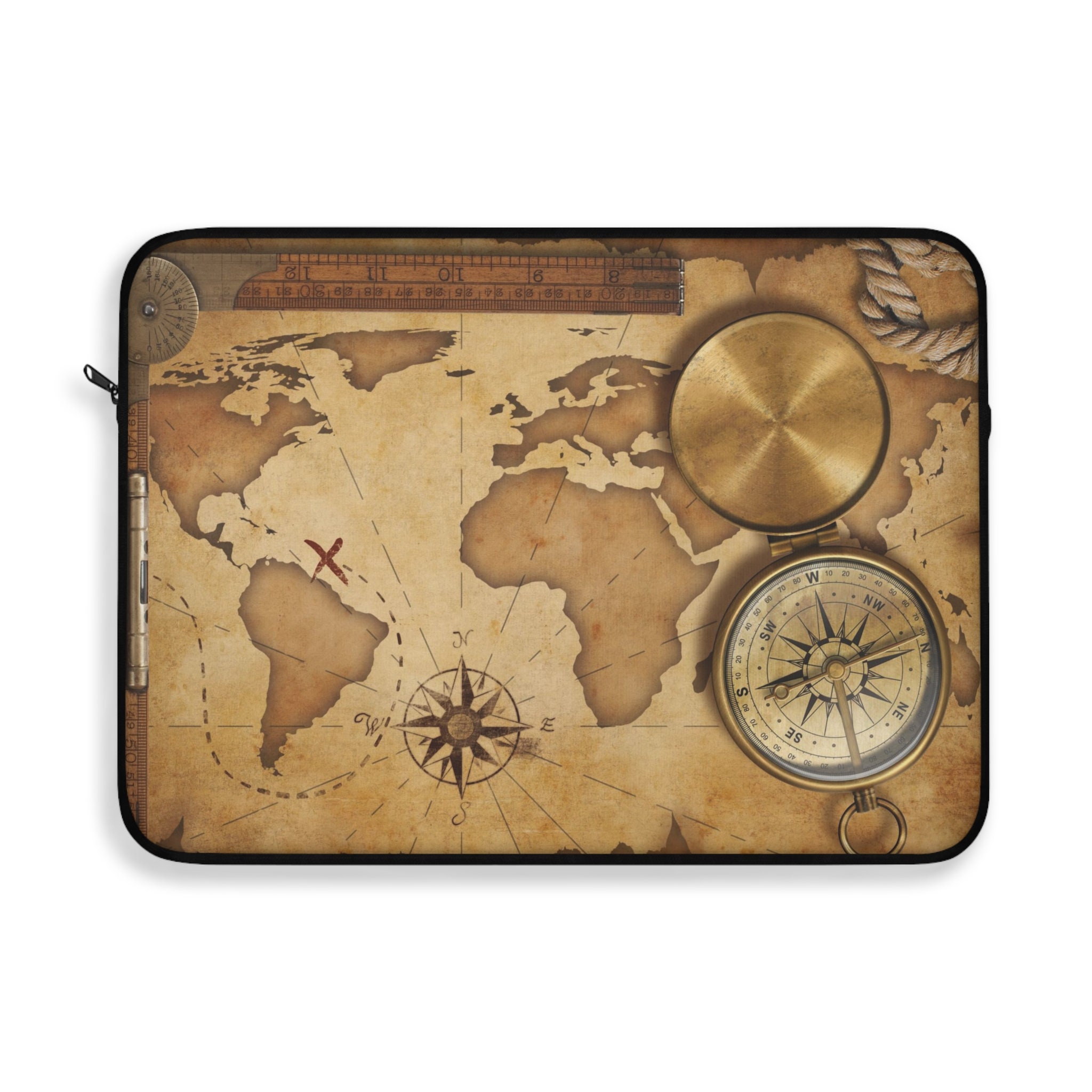 Vintage Explorer World Map | Compass and Navigation Tools | Cool Laptop ...