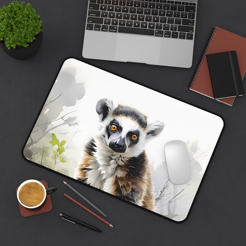 Lemur Desk Mat | Madagascar Lemur Design | - Etsy