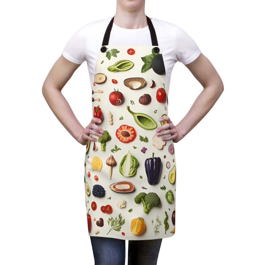 Apron | Healthy Lifestyle | Fruits & Vegetables Design - Etsy
