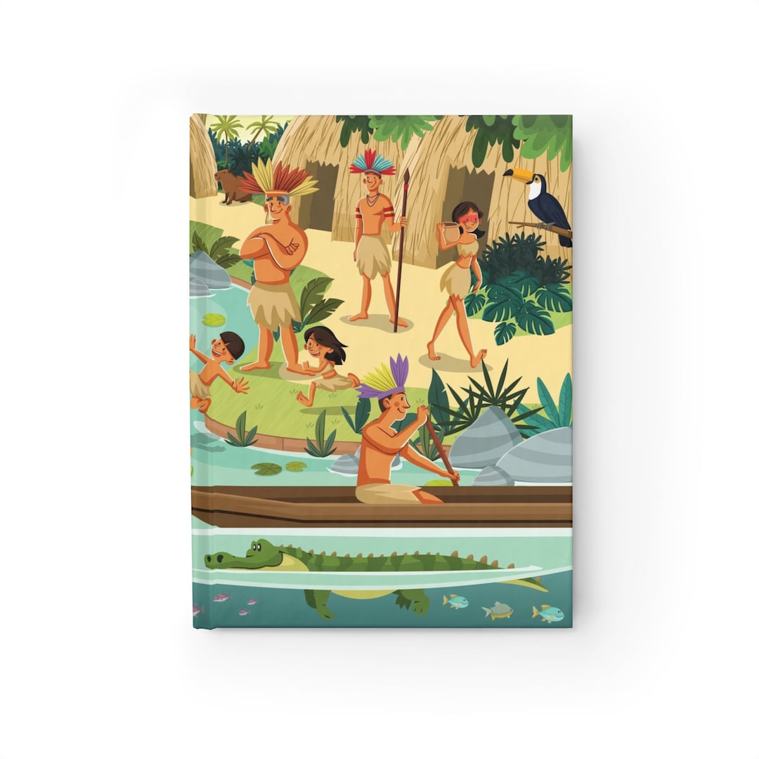 Cartoon Amazon Jungle Journal: Indigenous People, Wildlife Art | Ideal ...