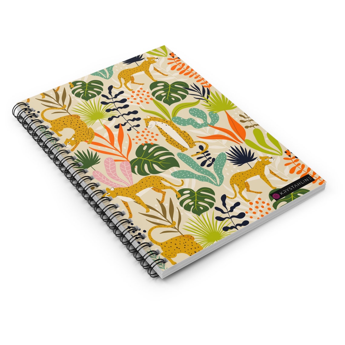 Jaguar Jungle Spiral Notebook: Colorful Illustration, Ruled Pages ...