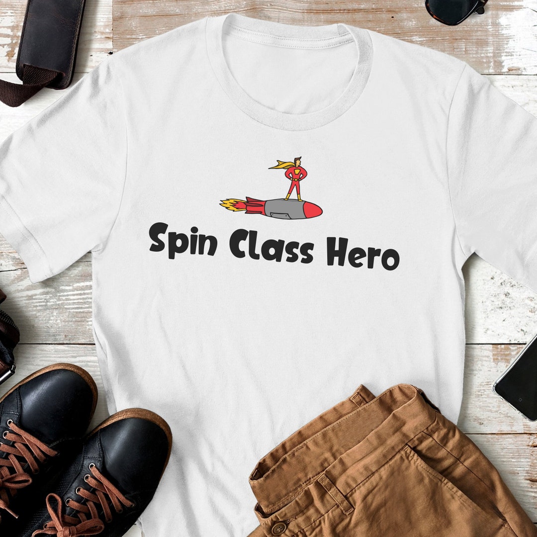 Spin Class Hero Gym or Workout Shirt, Funny Gym Shirt, Gift for Him ...