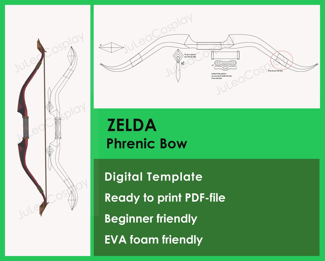 Zelda Phrenic Bow Blueprint Template Weapons for Cosplay - Etsy