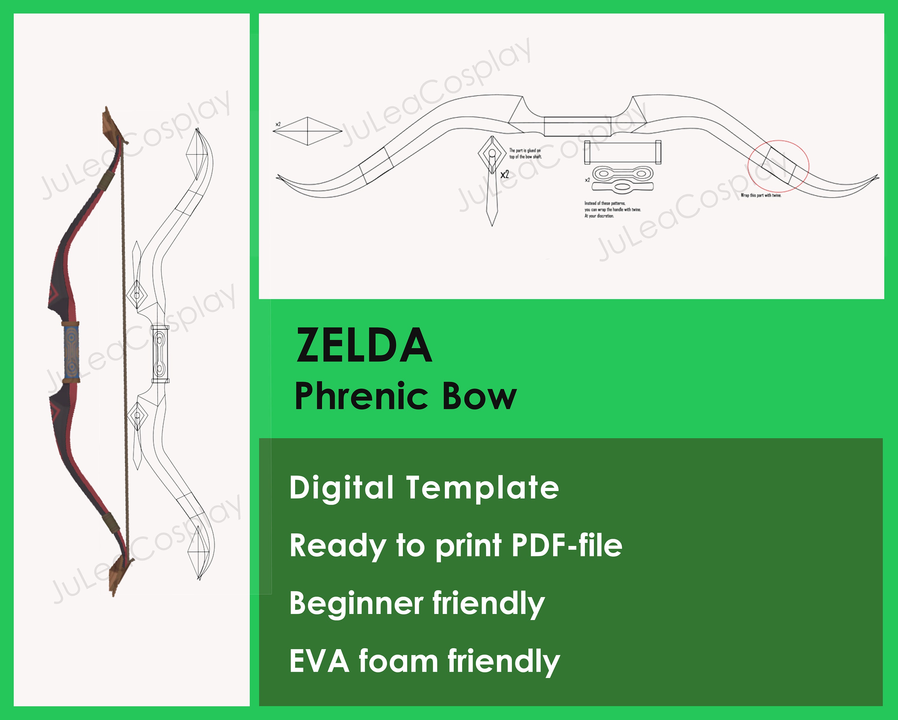 Zelda Phrenic Bow Blueprint Template Weapons for Cosplay - Etsy