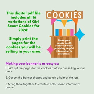 Girl Scouts Cookie Banner Printable PDF - Etsy
