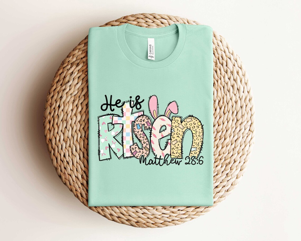 Easter He is Risen Shirt, Easter Religious Shirt, Easter Leopard Print ...