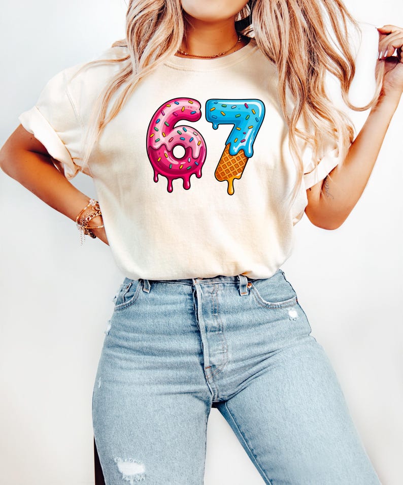 67 Drip Ice Cream Shirt, 67 Birthday Shirt, Funny Meme Tee, Ice Cream ...