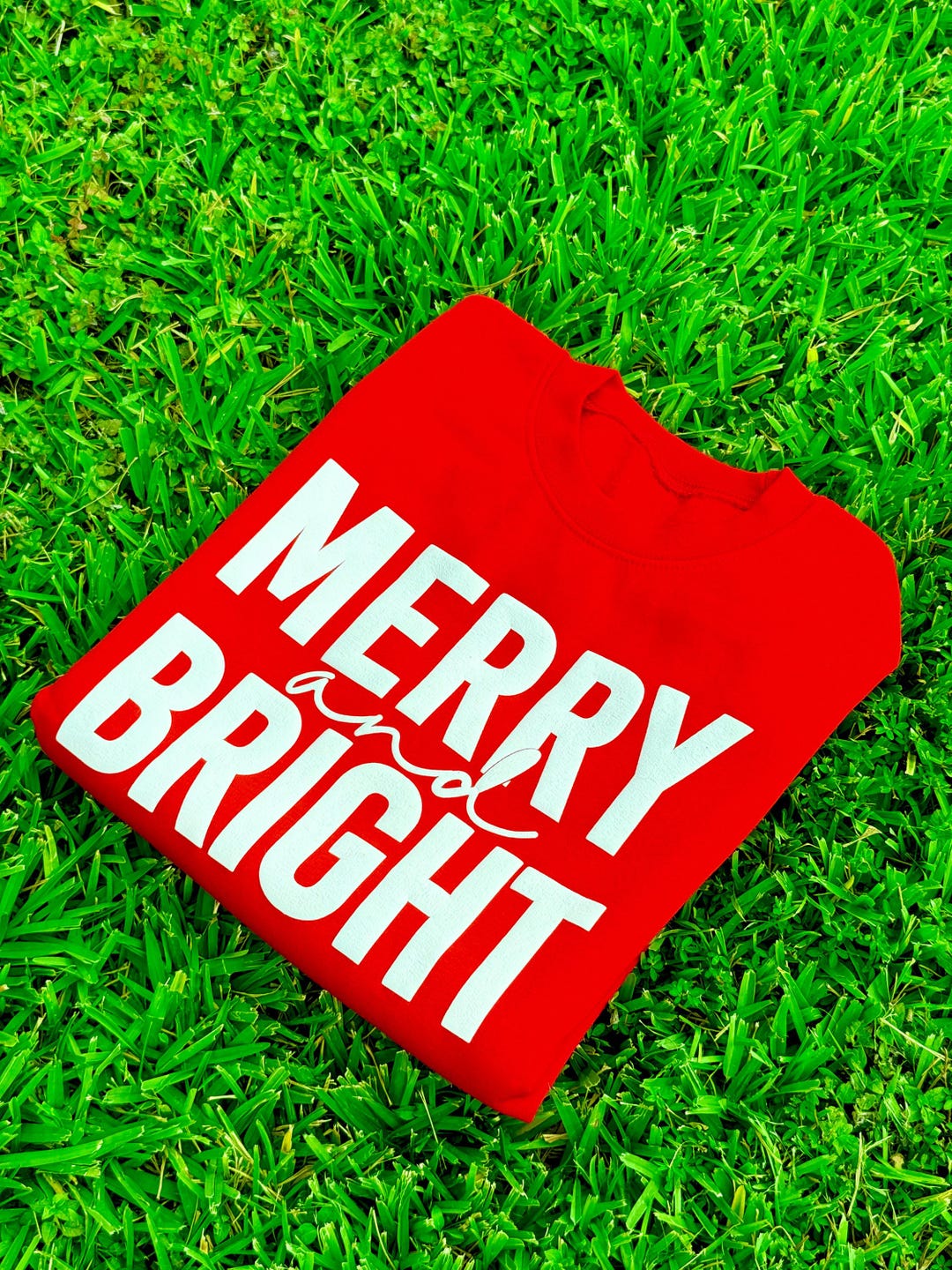 Christmas Merry & Bright Puff Shirt, Christmas Holidays, Embossed 3D ...