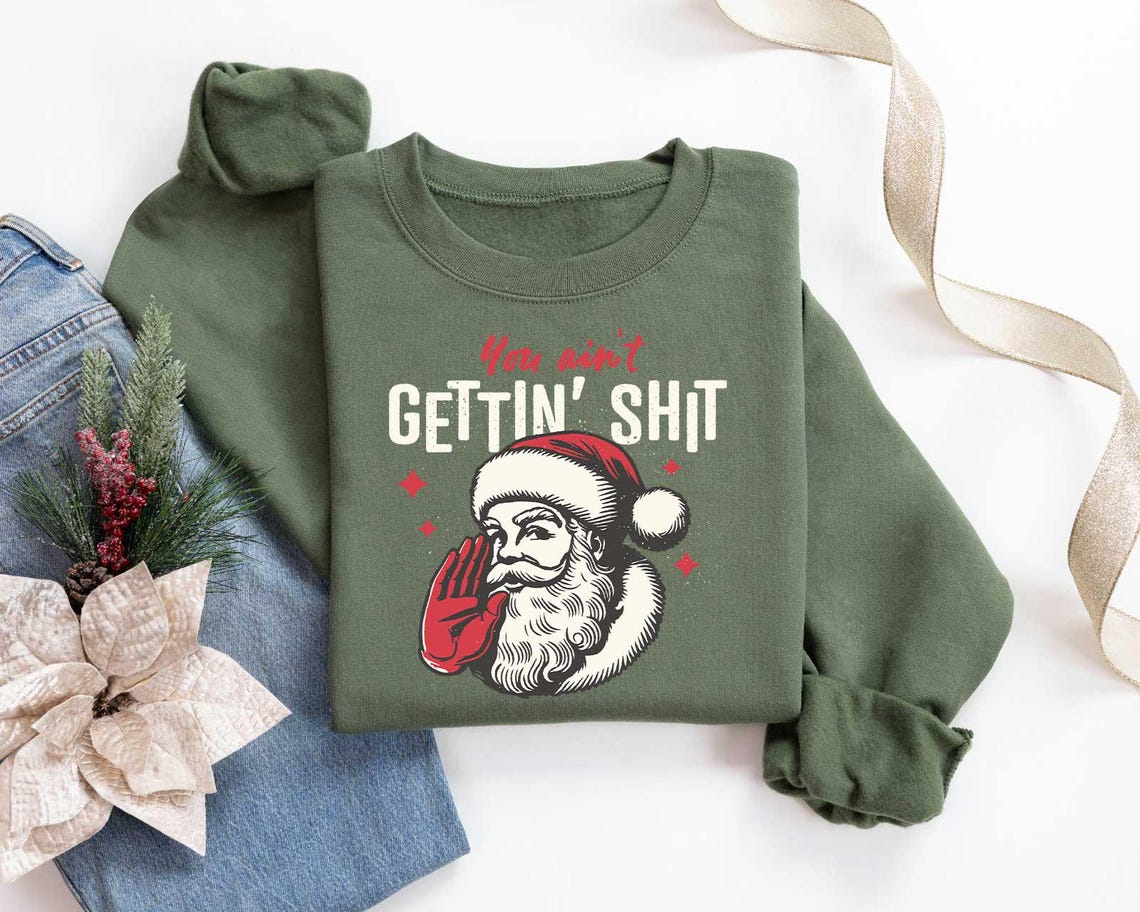 Santa Christmas Sweatshirt, Santa Claus Sweatshirt, Christmas Shirts ...