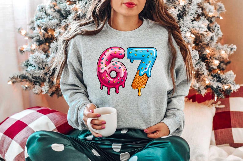 67 Drip Ice Cream Shirt, 67 Birthday Shirt, Funny Meme Tee, Ice Cream ...