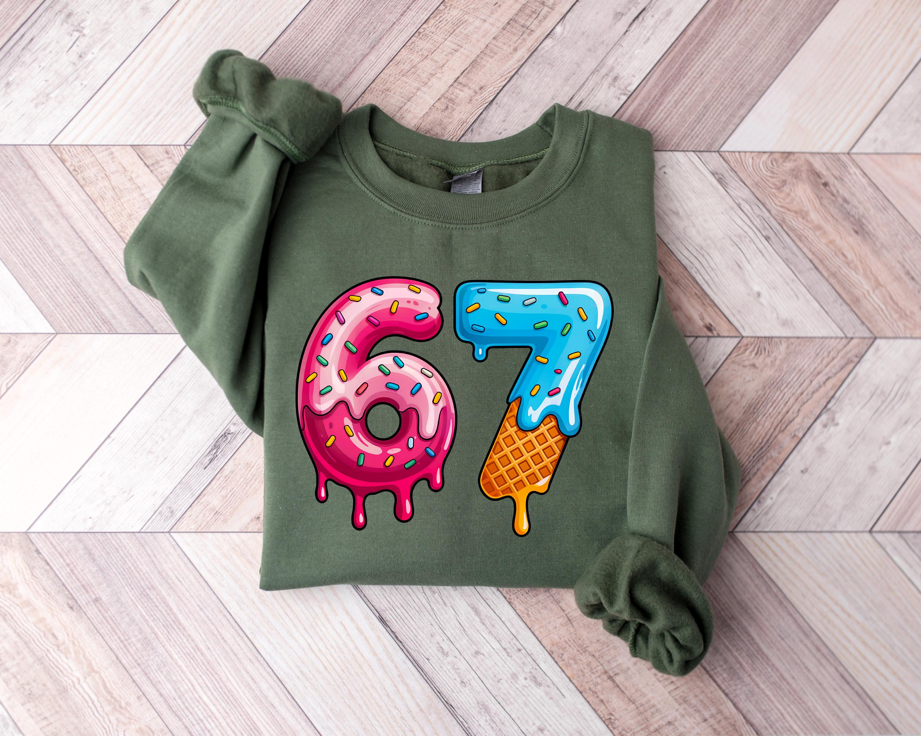 67 Drip Ice Cream Shirt, 67 Birthday Shirt, Funny Meme Tee, Ice Cream ...