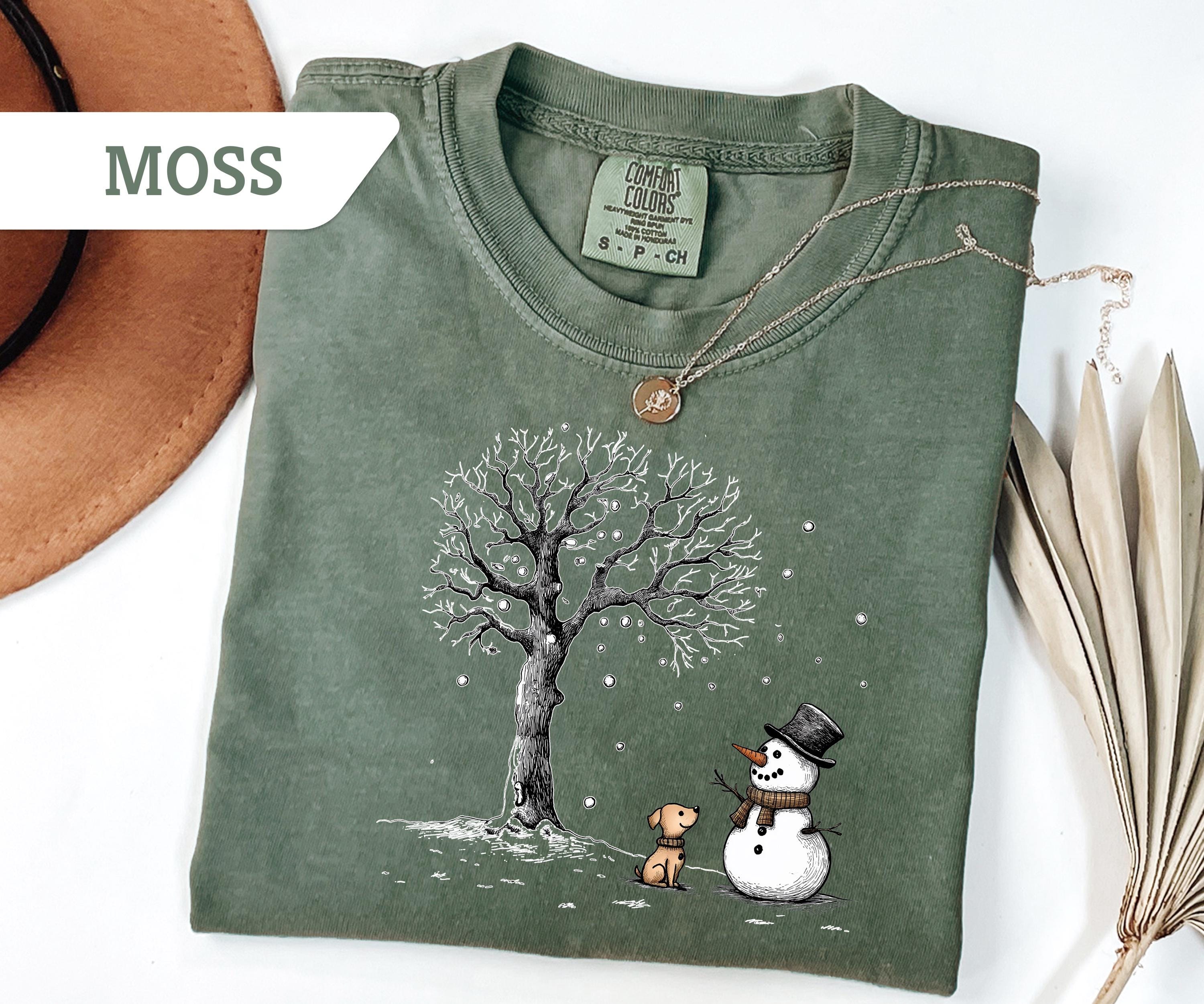 Comfort Colors® Snowman Tshirt, Christmas Let It Snow Shirt, Christmas ...