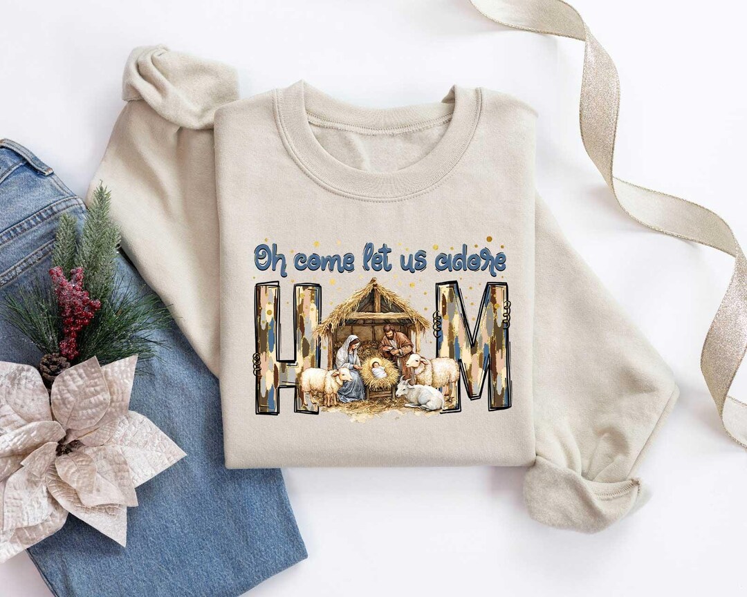 Nativity Scene Sweater, Christian Christmas Sweatshirt, Christmas ...
