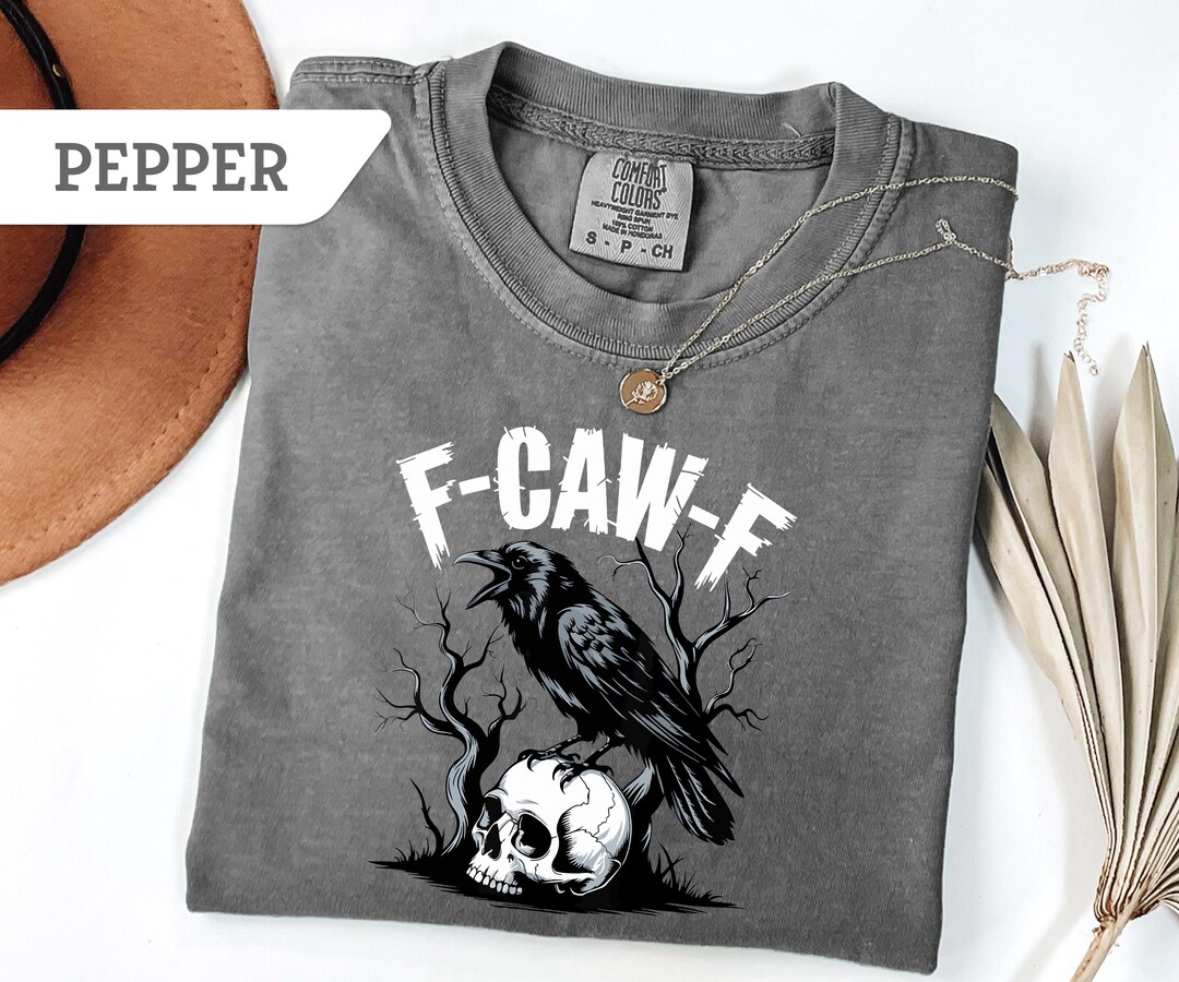 Comfort Colors®f-caw-f Funny Crow Sweatshirt, Black Crow Moonlit Raven ...