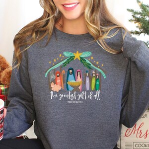 Christian Christmas Sweatshirt, Nativity Scene Sweater, Christmas ...