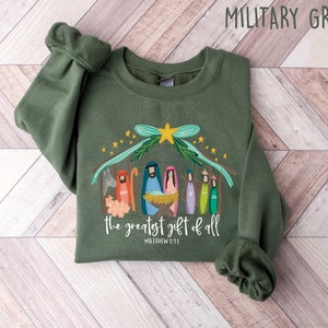 Christian Christmas Sweatshirt, Nativity Scene Sweater, Christmas ...