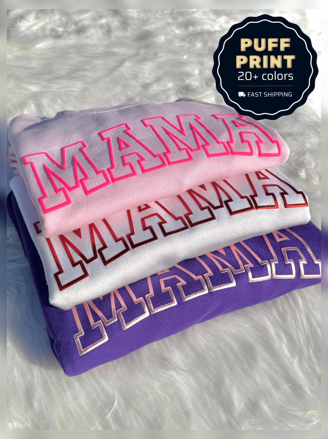 Mama Puff Sweatshirt, Embossed Mom Sweatshirt, Puff Print Mama ...