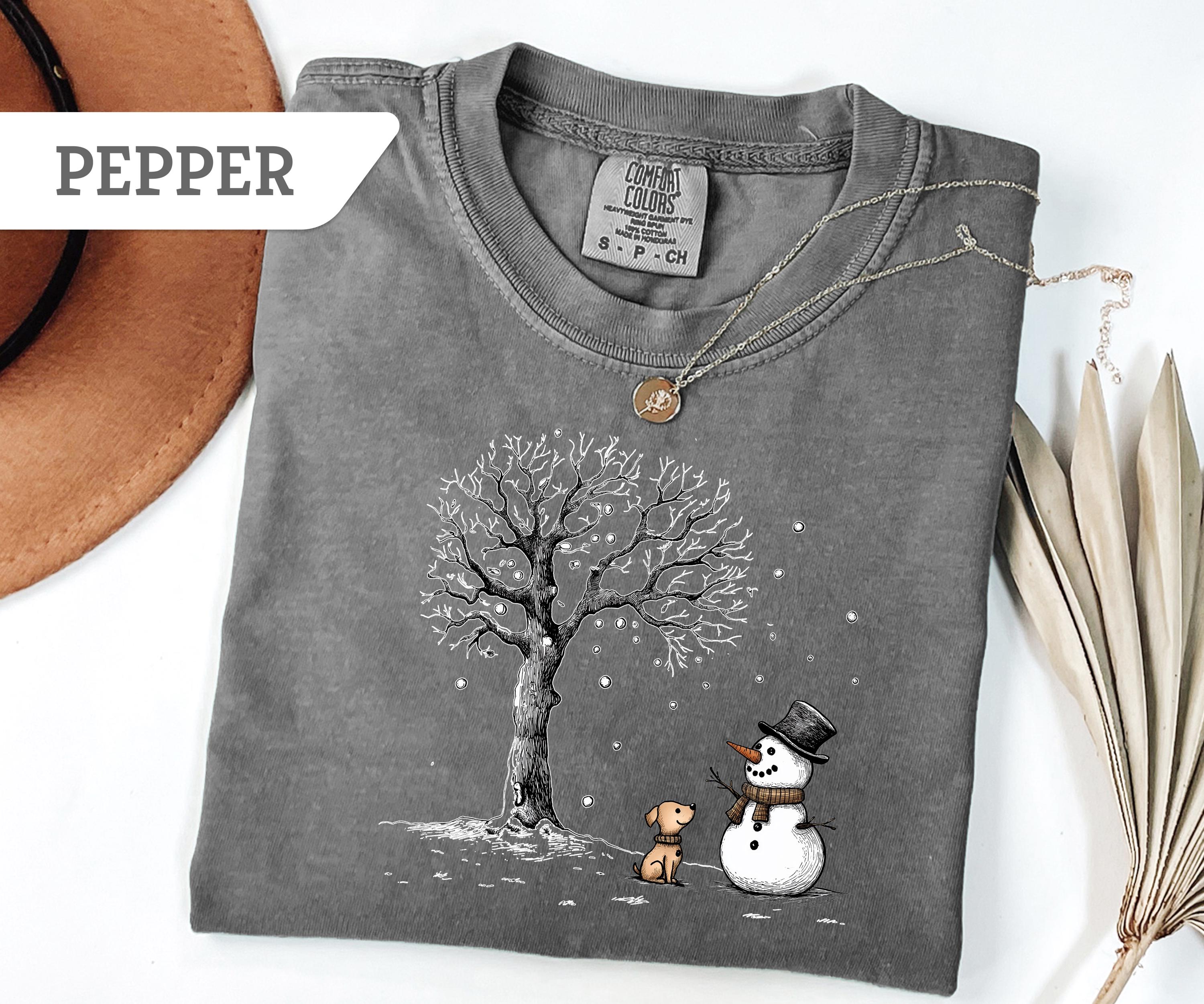 Comfort Colors® Snowman Tshirt, Christmas Let It Snow Shirt, Christmas ...
