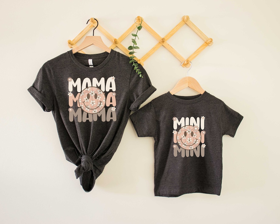 Mama and Mini Happy Face Shirt, Mama and Mini Tshirt, Mama Mini Shirt ...