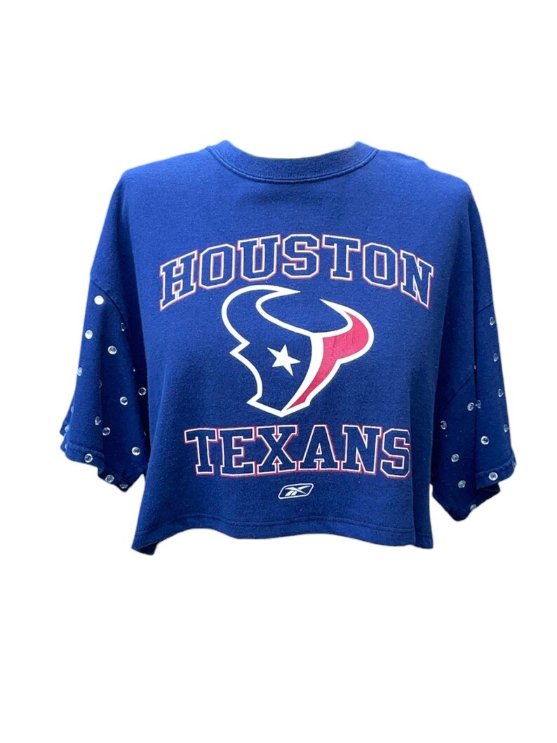 Vintage Houston Texans Rhinestone Sleeve Crop T-shirt - Etsy