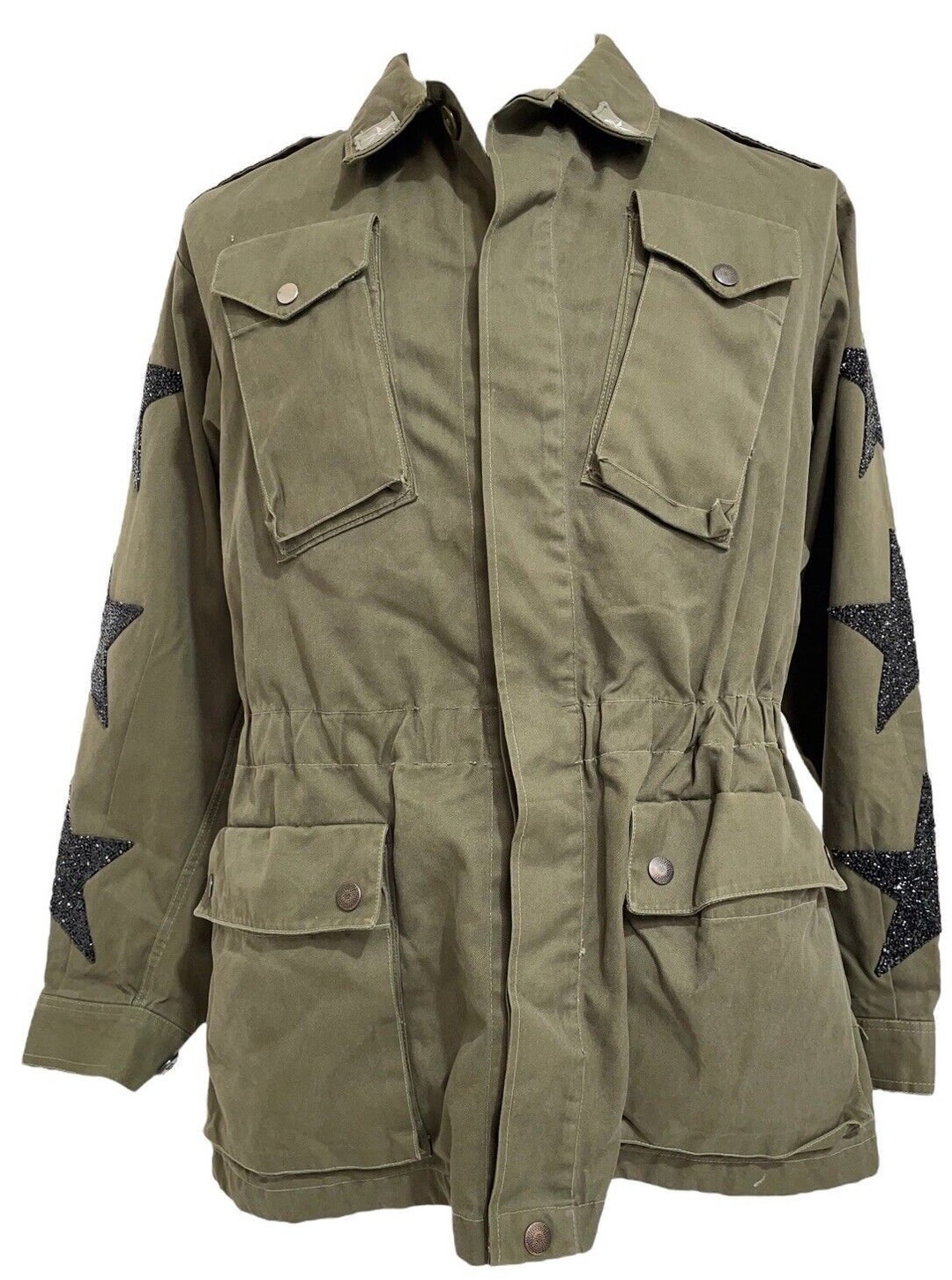 Reworked Vintage Star Patch Army Jacket L - Etsy