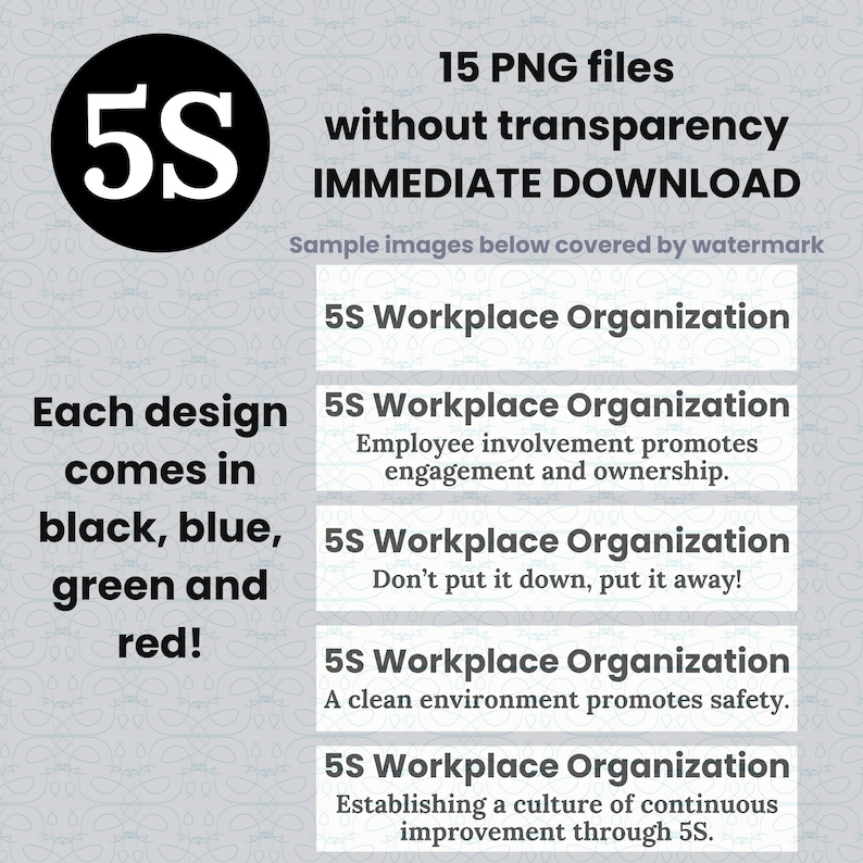 5S PNG Files Digital Download / Great for Presentations, Posters ...