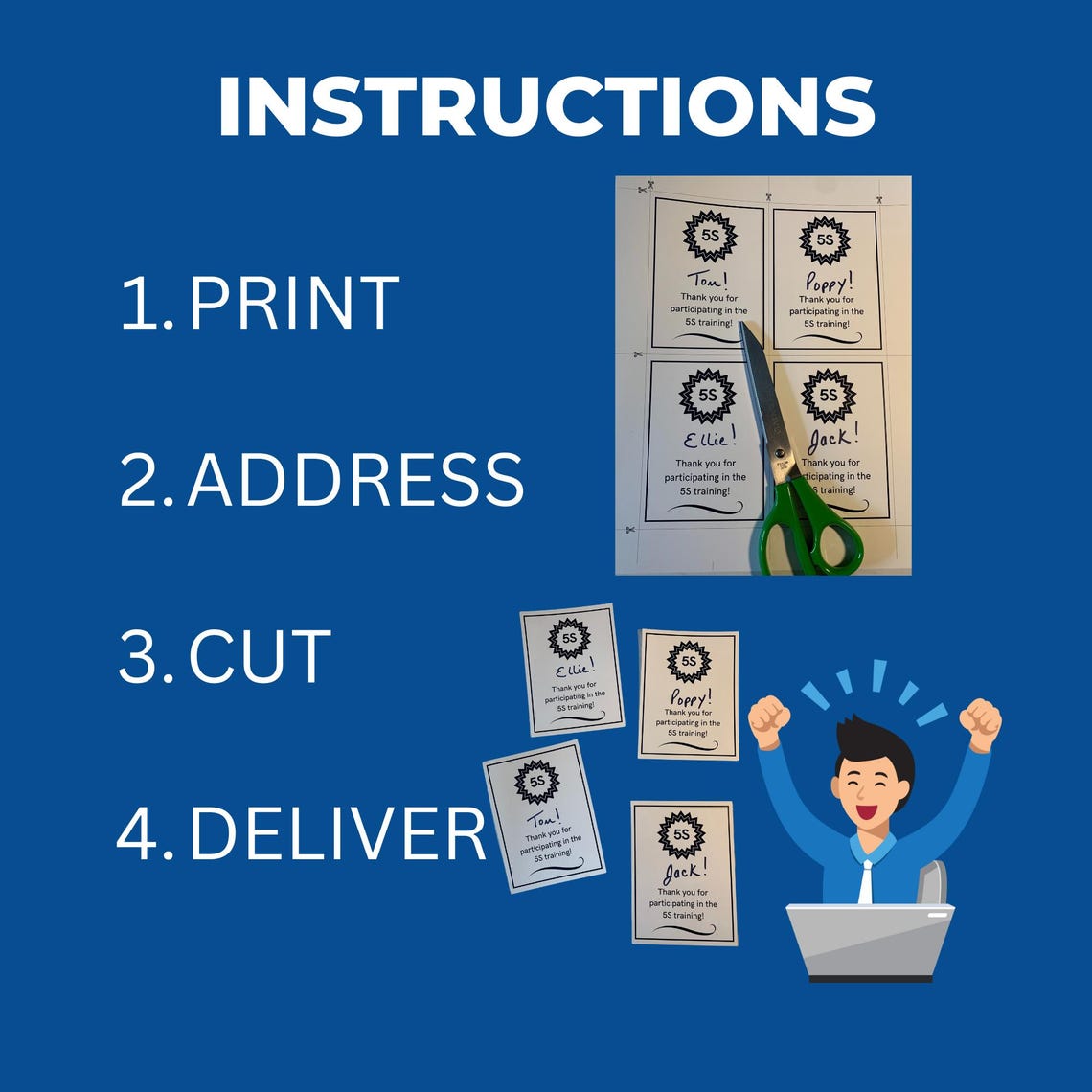 5S Workplace Organization Thank You Notes / DIGITAL DOWNLOAD / Lean Six ...