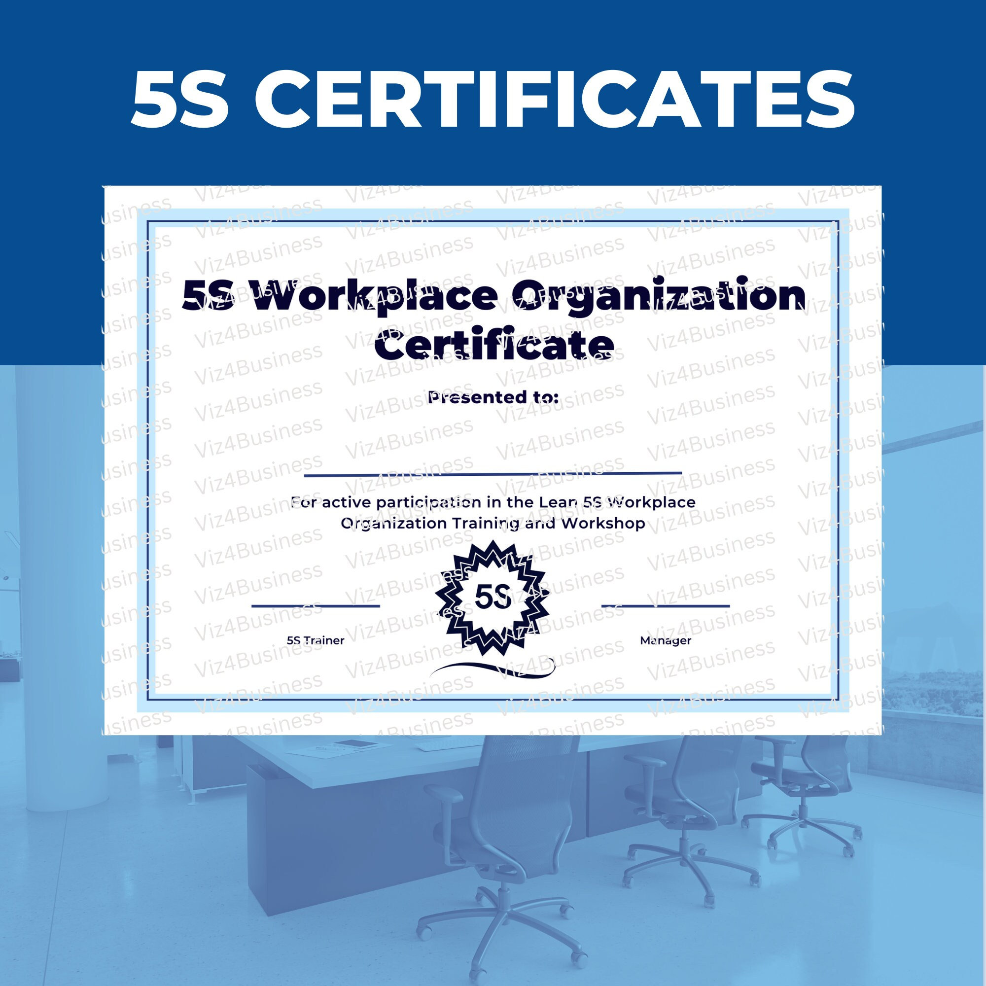 5S Workplace Organization Training and Workshop Certificate / DIGITAL DOWNLOAD / Lean Six Sigma ...