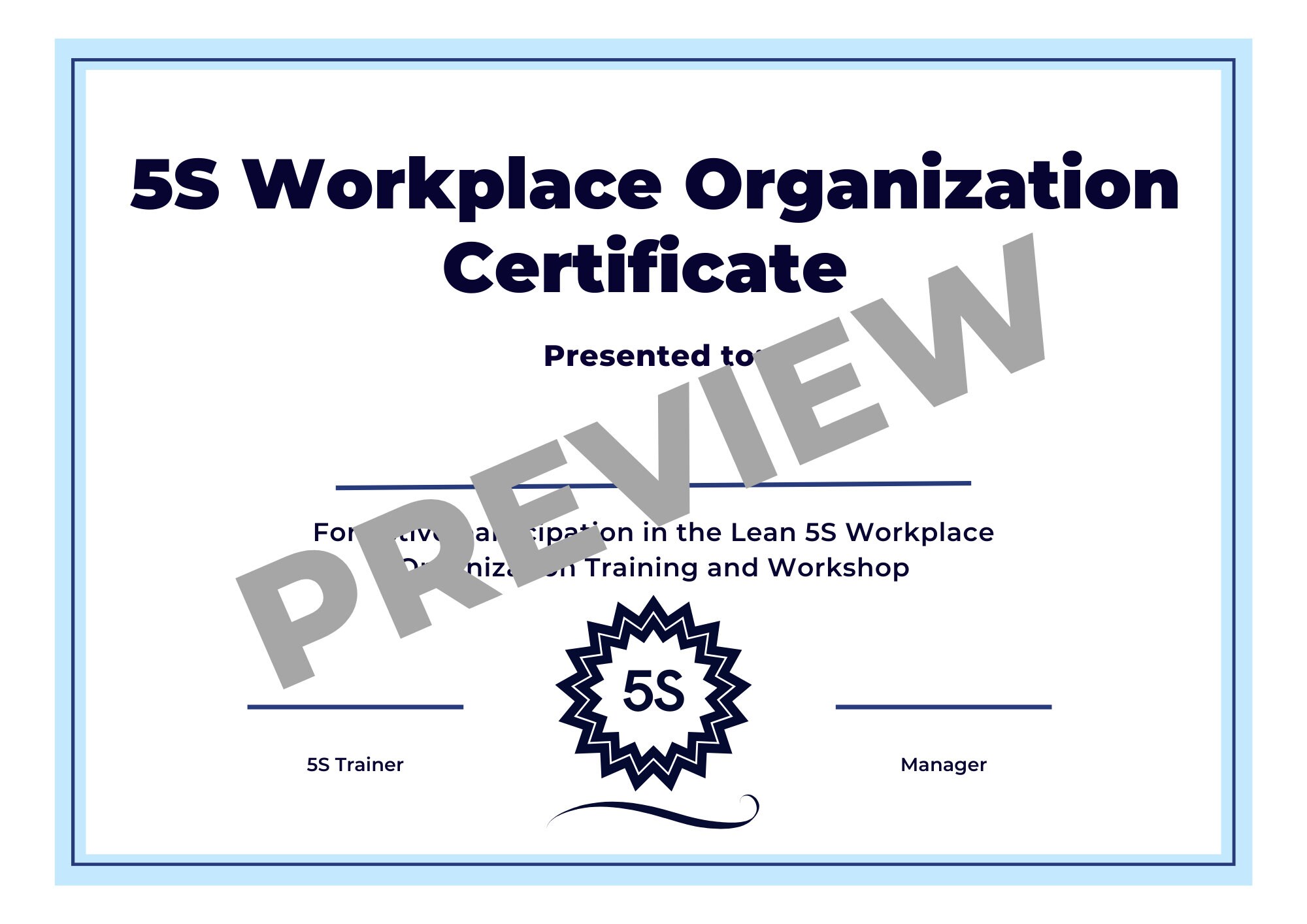 5S Workplace Organization Training and Workshop Certificate / DIGITAL ...