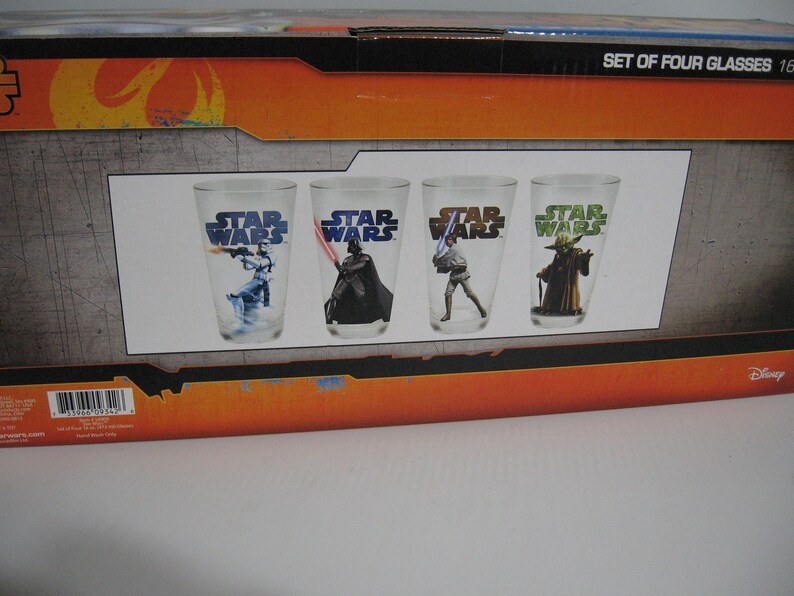 Star Wars Collectible Drinking Glasses 16oz Lot 4 New Still in the ...