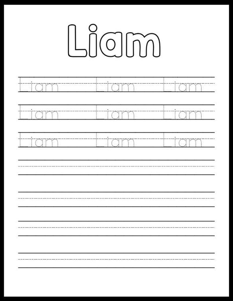 3 Personalized Name Tracing Sheets for Handwriting Practice, Printable ...