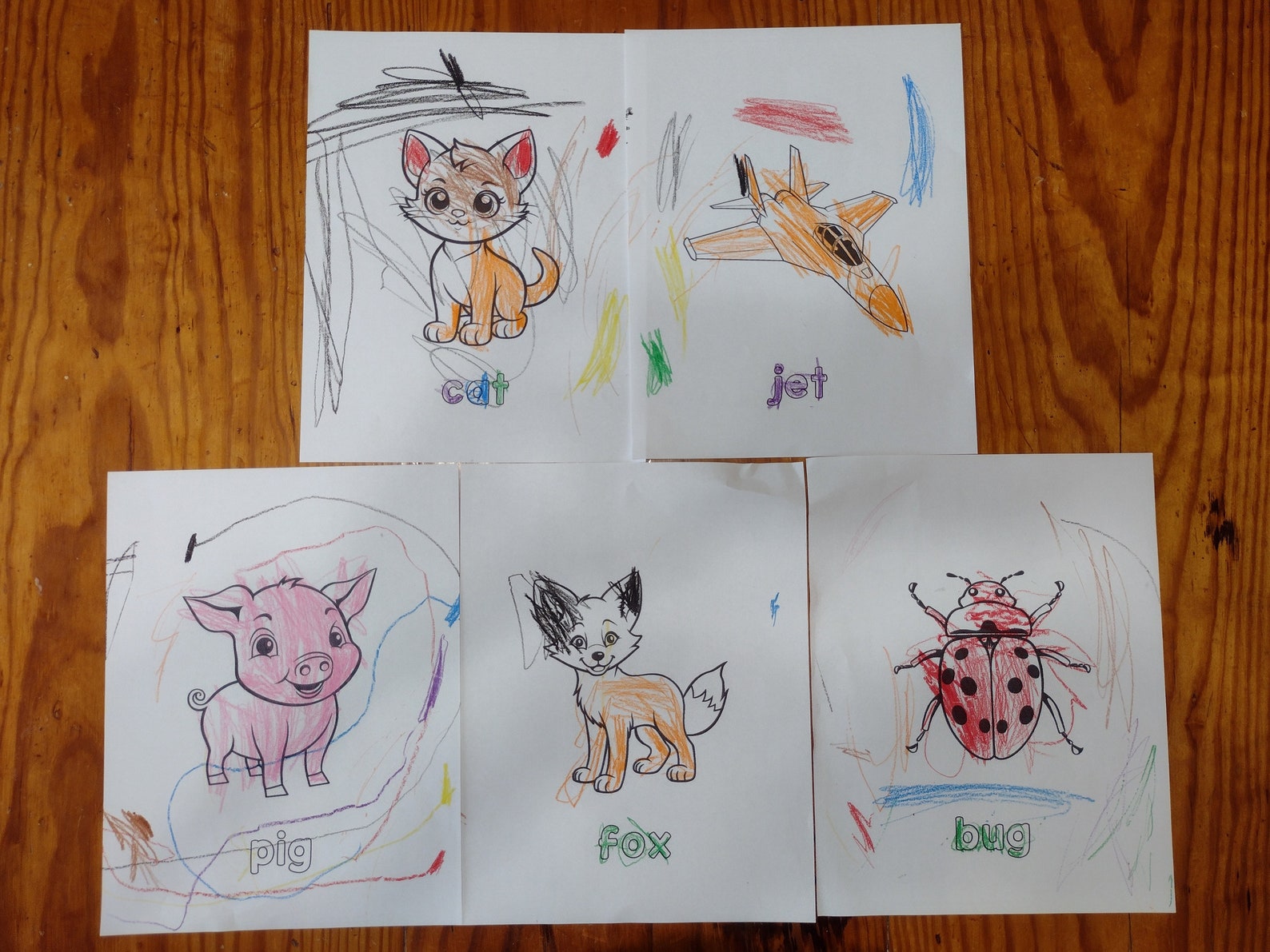 30 CVC Coloring Pages, Printable - Etsy