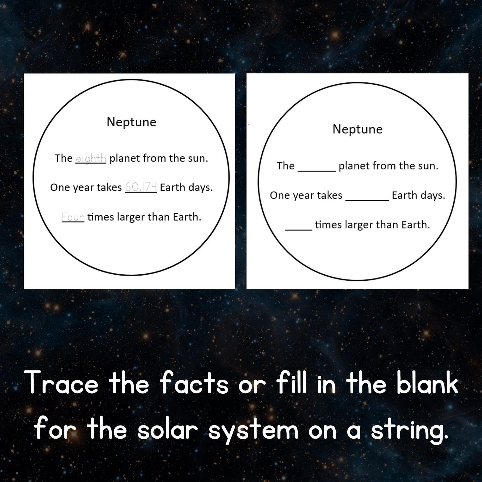 Solar System Printable Book and Craft, Solar System Planets on a String ...